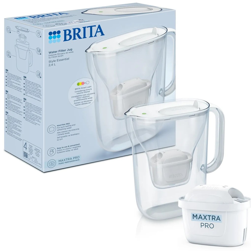 Brita Filtrační konvice Style Essential s filtrem Maxtra Pro Pure Performance, 2, 4 l, bílá 1057789
