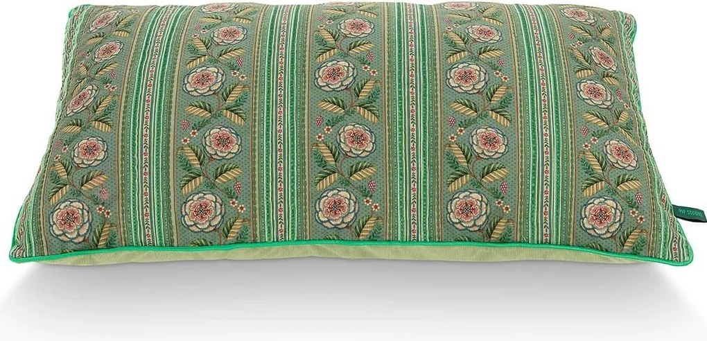 Pip Studio dekorační polštář Rosa Rani 65 x 39 cm - zelený (Dekorační polštář s motivem květů)