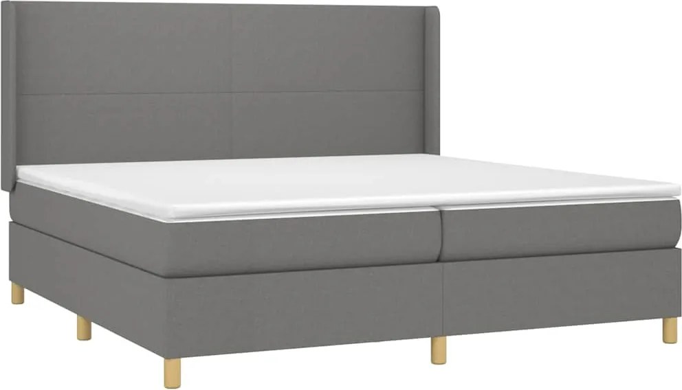Box spring postel s matrací tmavě šedá 200x200 cm textil 3131858