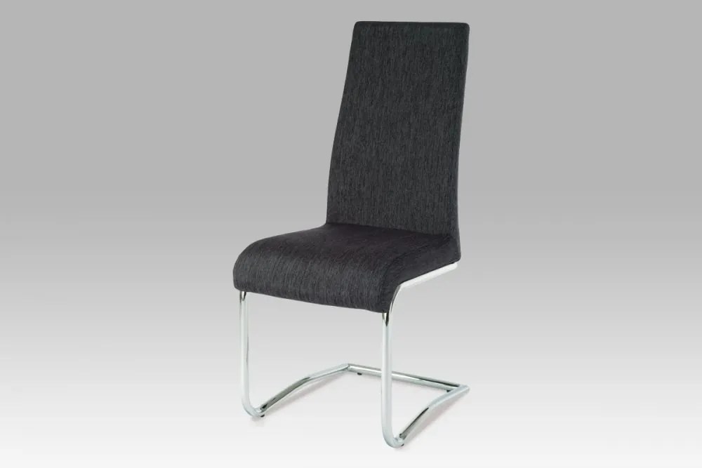 Jídelní židle chrom / látka černo-stříbrná AC-1950 BK2 Autronic