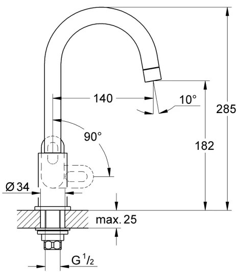 GROHE 31222000 - Dřezová baterie BAULOOP lesklý chrom