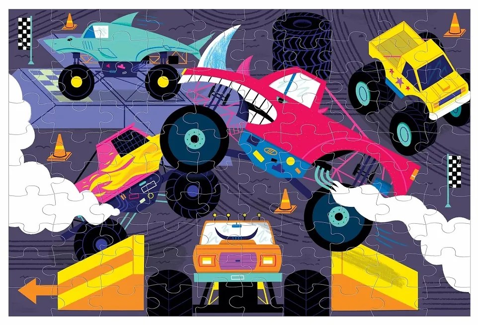 Mudpuppy Puzzle Monster Trucks - svítí ve tmě 100 dílků
