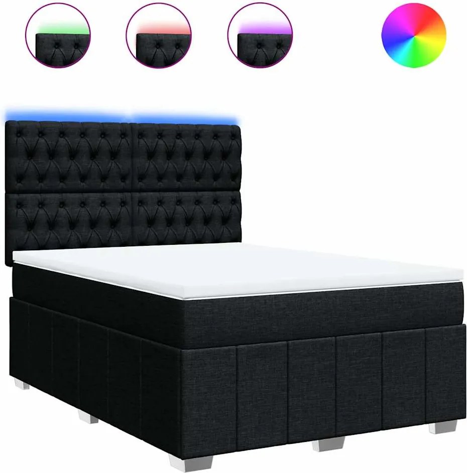 Box spring postel s matrací černá 140 x 190 cm textil 3293972