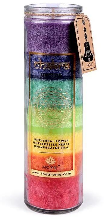 Vonná čakrová svíčka ve skle velká 320 g - 4 fialovorůžová spiritualita