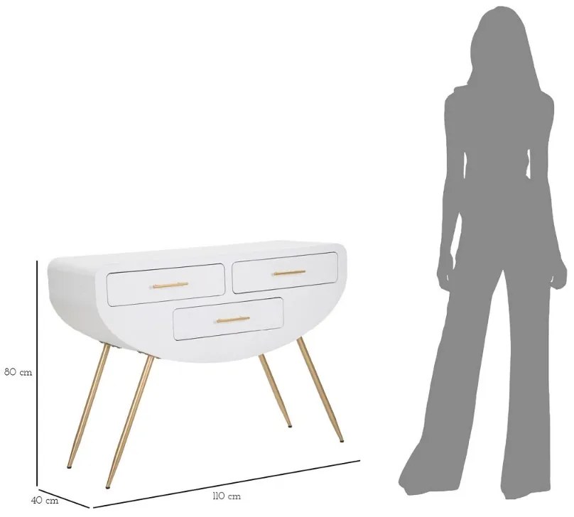 Designová konzole Raghnall 110 cm bílá