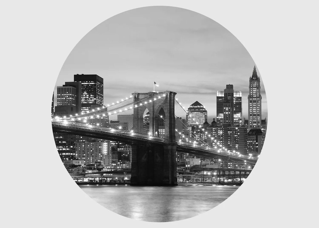 Samolepící vliesová fototapeta na zed' Výhled na Brooklynský Most | 140 x 140 cm | DCR3308