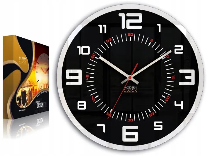 M.Clock Nástěnné akrylové 3D hodiny 30x30cm černé