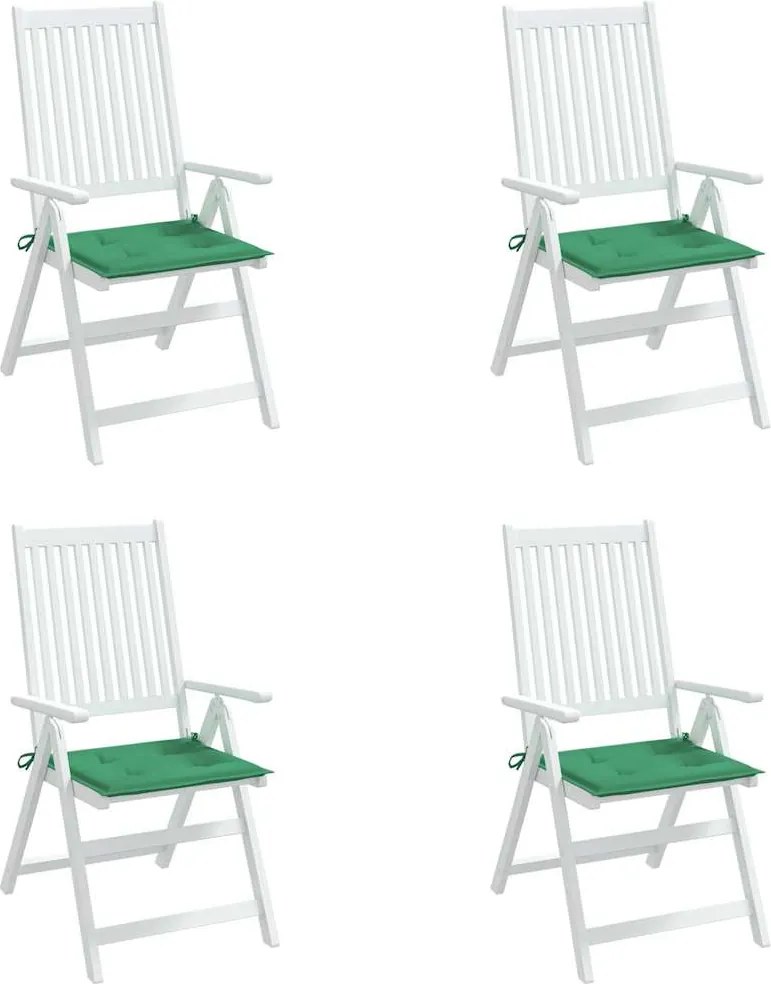Podušky na zahradní židli 4 ks zelené 50x50x3 cm látka oxford 314048
