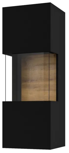 Závěsná vitrína AVA, 36x95x30, černá/wotan