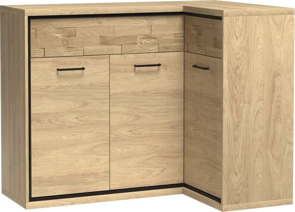 Casarredo - Komfort nábytek Komoda rohová PILETAS M-15 dub hickory pravá