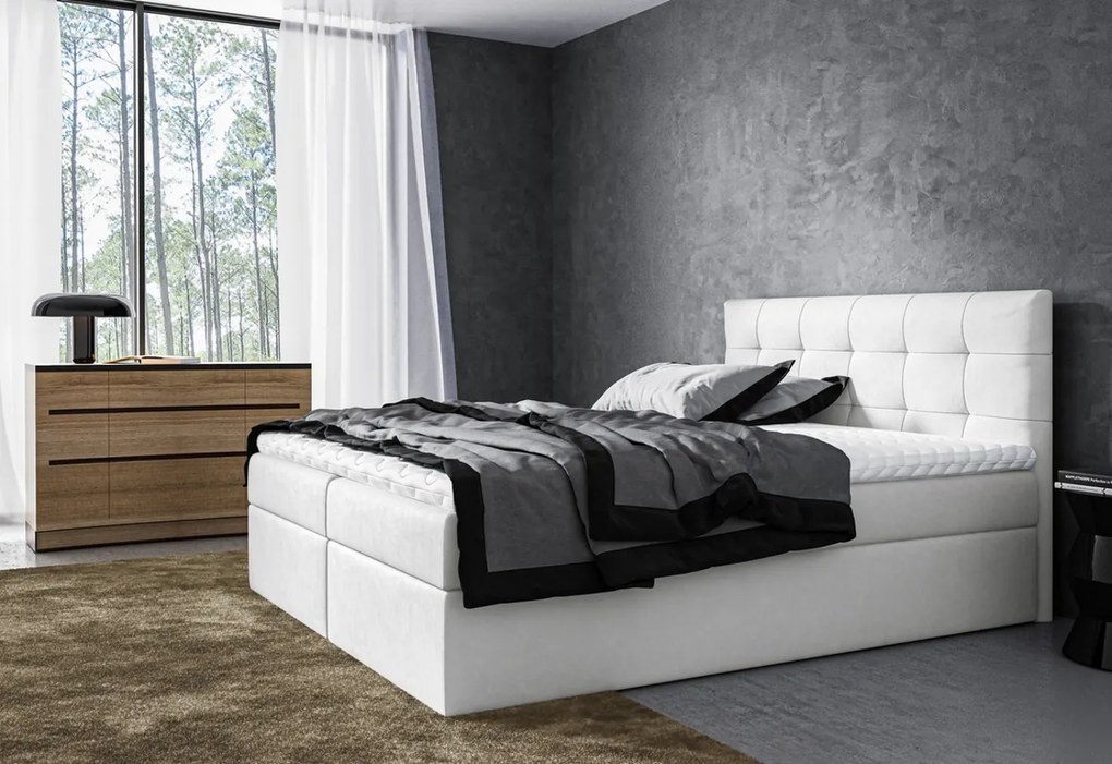 Expedo Čalouněná postel boxspring BRIGITE + topper, 200x200, jasmine 20