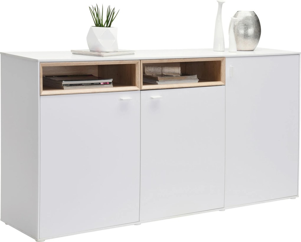 XXXLutz KOMODA, bílá, barvy dubu, 180,4/92,8/43 cm Hom`in - Široké komody - 000003000703