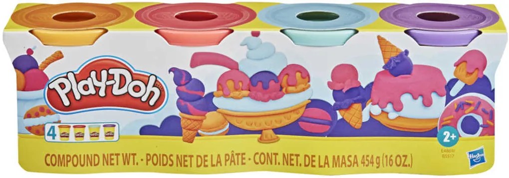 HASBRO PLAY-DOH Kreativní set modelína 4 kelímky dobroty mix barev 14e4869