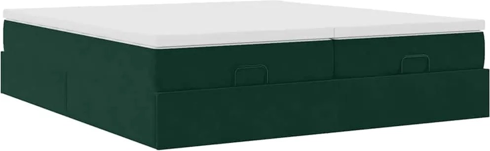 Osmanský rám postele s matracíes tmavě šedá 180x200cm samet 3311264
