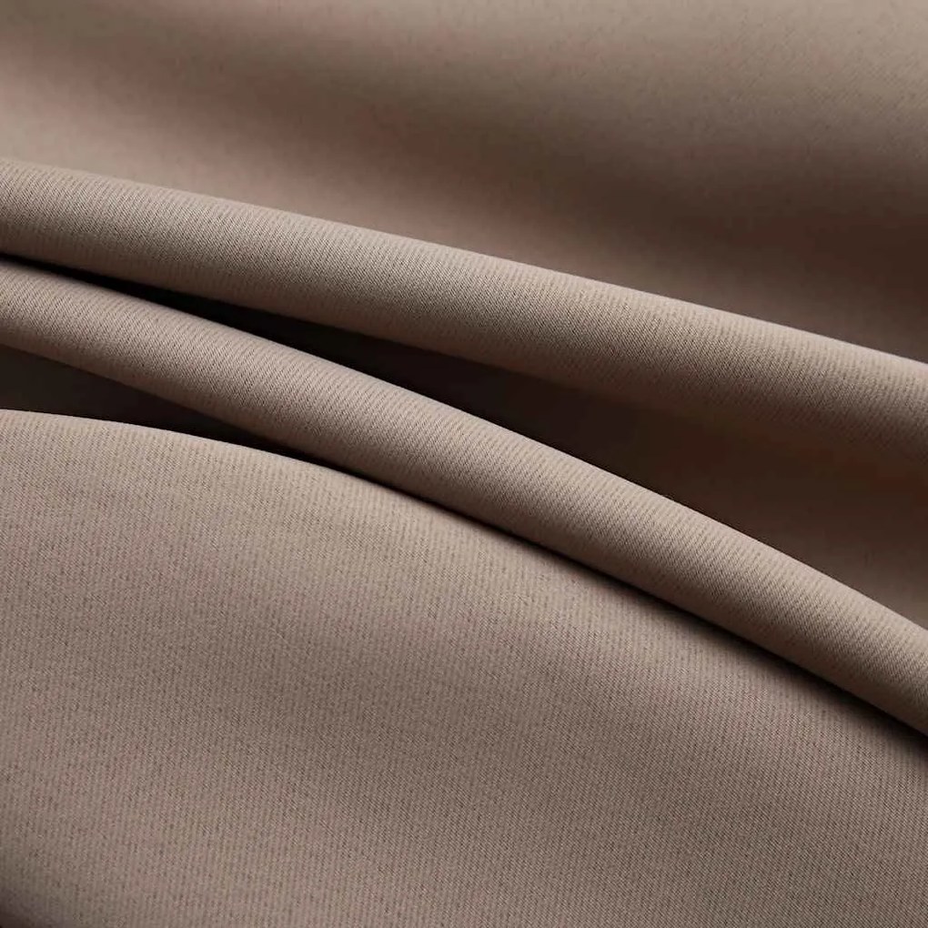Zatemňovací závěsy s kovovými kroužky 2 ks taupe 140 x 175 cm 134434