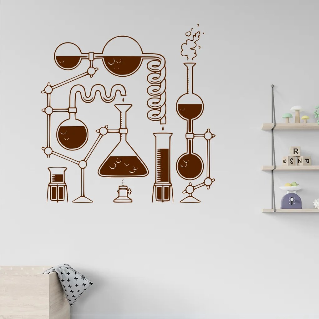 Živá Zeď Samolepka na zeď Chemie Barva: hnědá, Velikost: 60 x 61 cm
