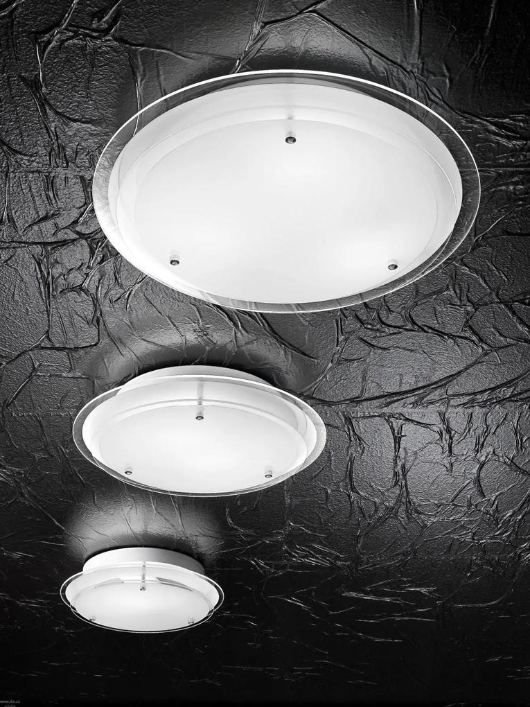 Fabas luce 2958-65-102 Hill, stropní kulaté svítidlo z bílého skla, 2x60W, prům 40cm