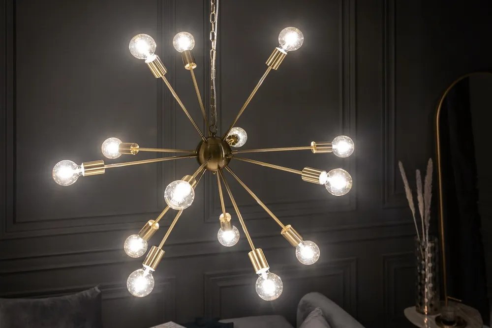 Designové závěsné svítidlo Daube 85 cm zlaté