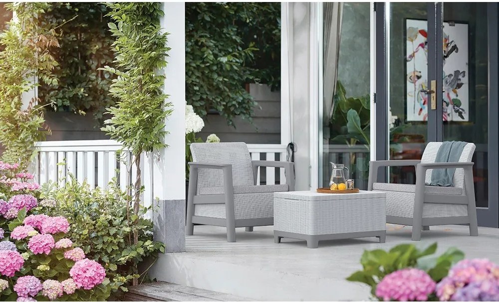 Světle šedý zahradní lounge set pro 2 Scandi Linea – Keter