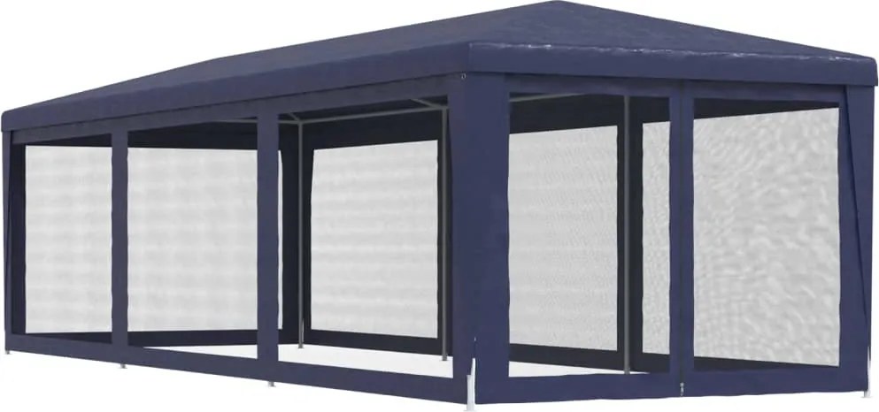 Party stan s 8 síťovanými bočnicemi modrý 3 x 9 m HDPE 319242