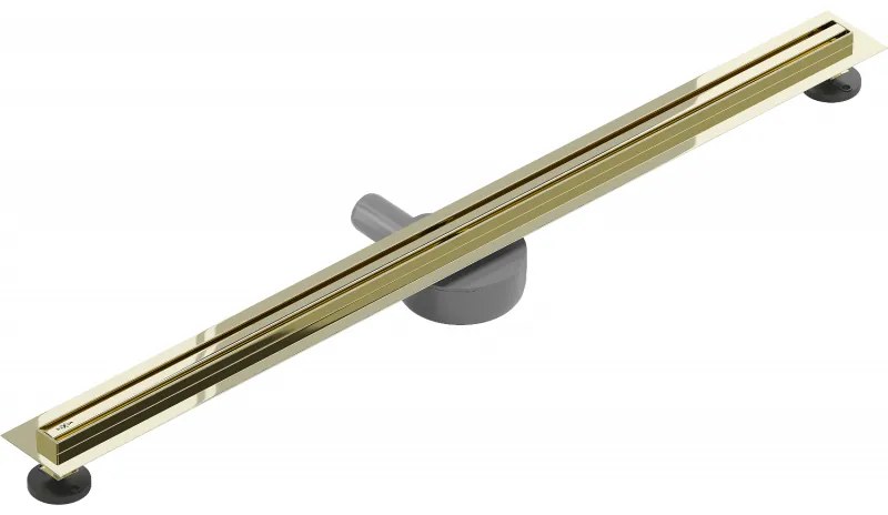 Mexen Flat nerezový sprchový žlab s rotačním 360° sifonem 80 cm, vzor SLIM, zlatá, 1541080