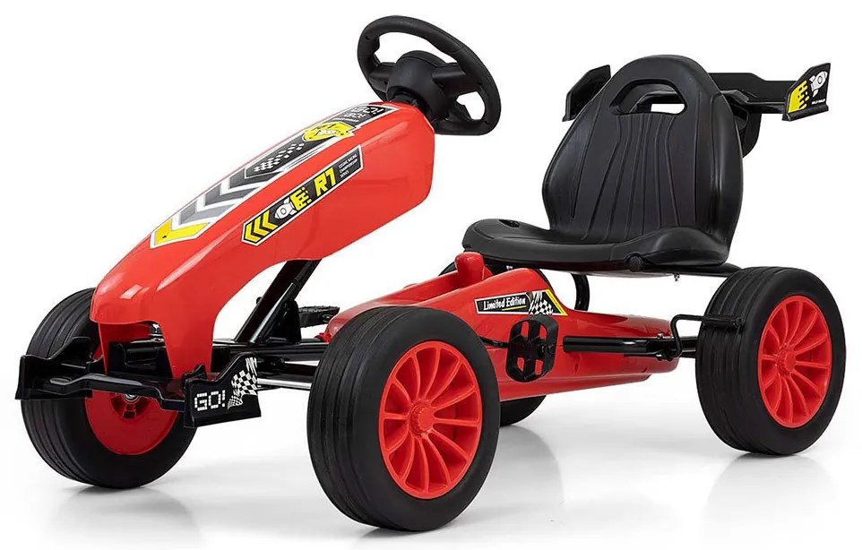 Dětská šlapací motokára Go-kart Milly Mally Rocket červená