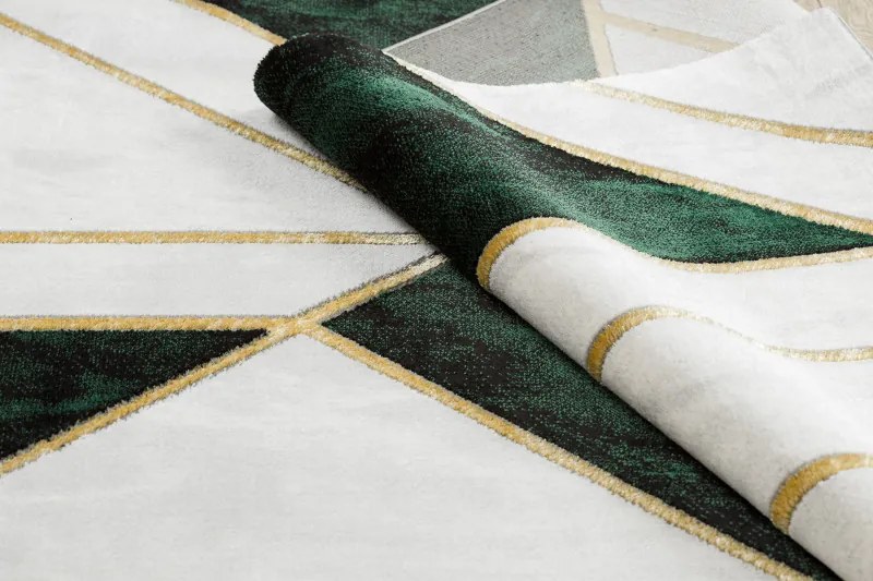Dywany Łuszczów, Kusový koberec Emerald 1015 green and gold, 200x290, zelená, kancelář