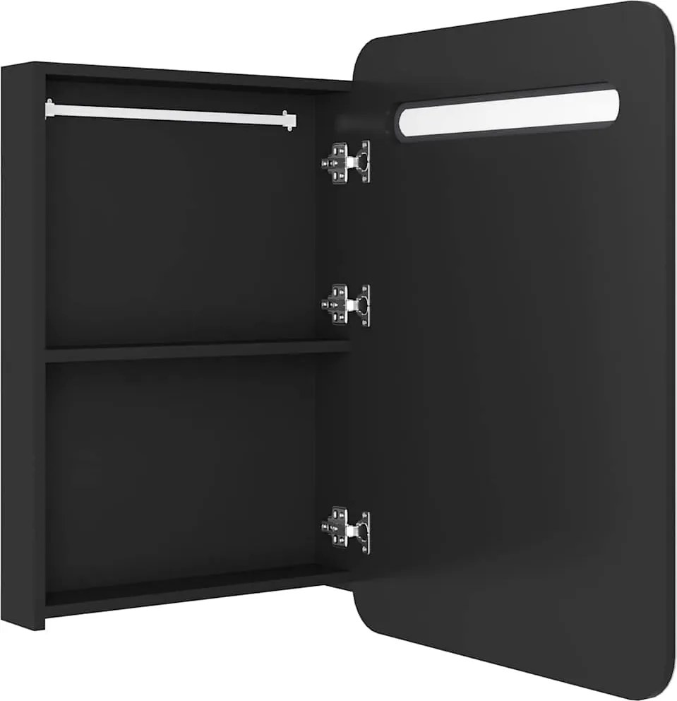 LED koupelnová skříňka se zrcadlem černá 60 x 11 x 80 cm 326503