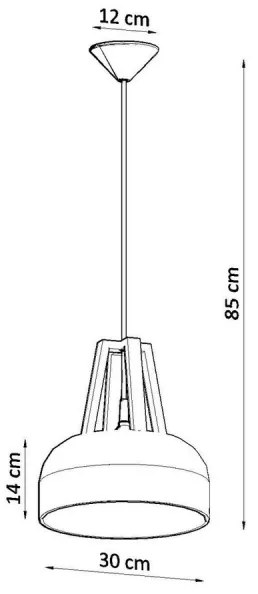 Sollux SL.0387 - Lustr na lanku CASCO 1xE27/60W/230V pr. 30 cm