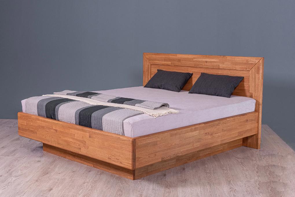 Masivní postel MARS - Solwo Design Dřevo a odstín oleje: BUK Cink - Olej odstín BO102, Rozměr spací plochy: 220x200