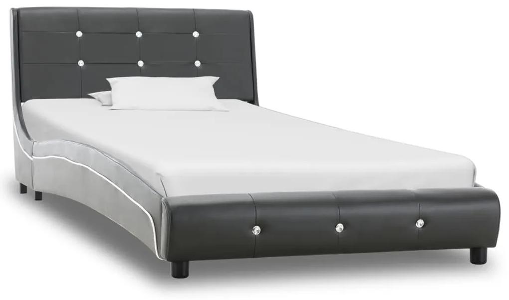 280322 vidaXL Rám postele šedý umělá kůže 90 x 200 cm