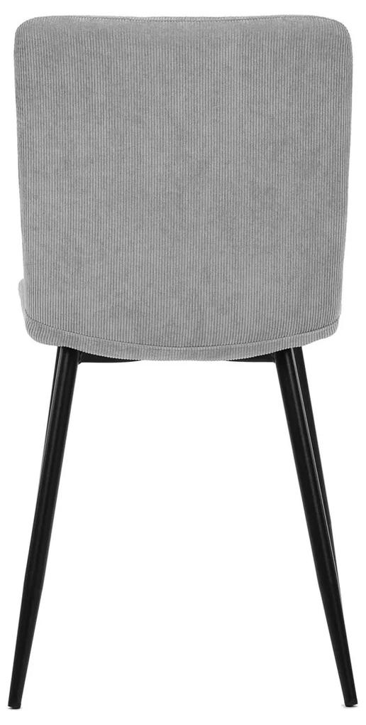 Sada jídelních polstrovaných židlí 4 ks, šedá, 42 x 88 x 52 cm