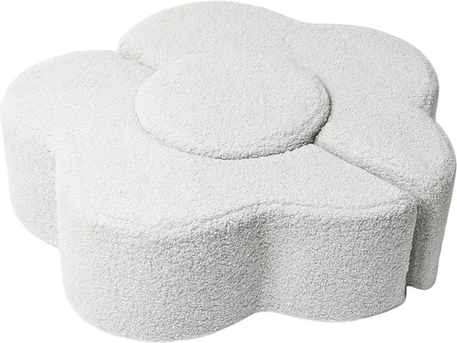 Bílé pěnové hřiště 3 ks z materiálu bouclé výška 27 cm 88x90 cm – Meowbaby