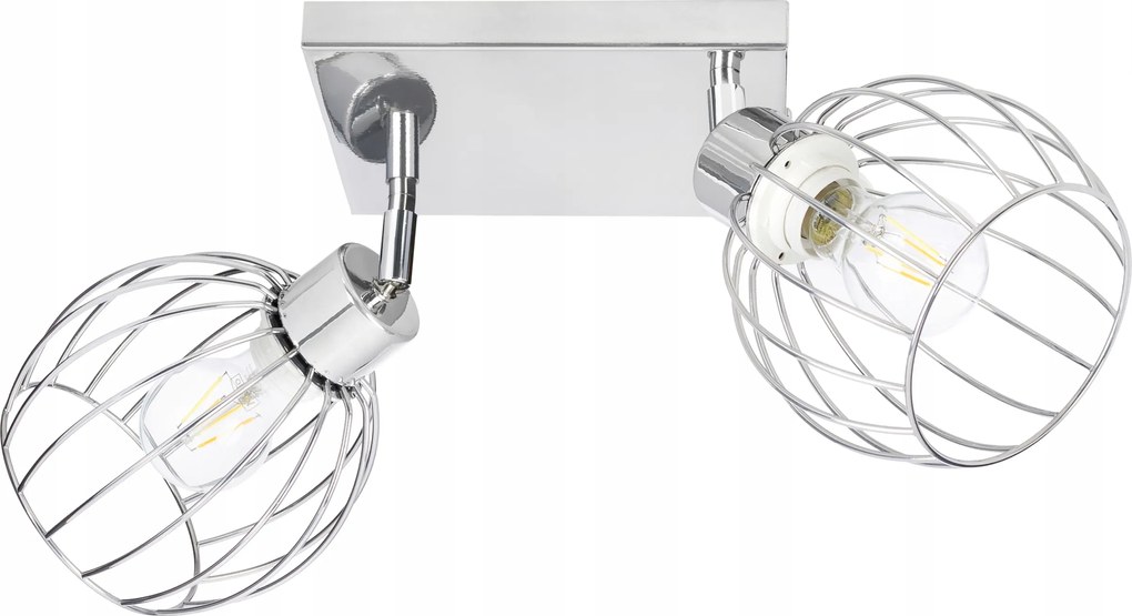 Lampa stropní svítidlo lustr pohyb loft drát 2 kulička chrom