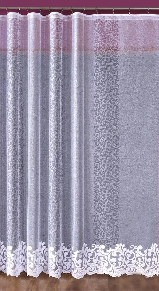 Netradiční žakárová záclona bílá 2 rozměry POSLEDNÍ METRY výška: 230cm