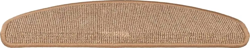 Schodové rohože 15 ks 65 x 21 x 4 cm světle hnědé, půlkulaté, velké 149859