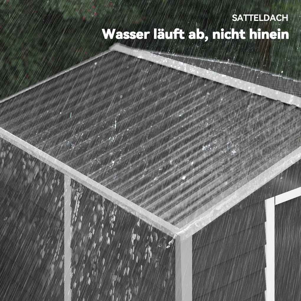 Outsunny Kovový zahradní kůlna, odolný vůči povětrnostním vlivům a nerezový, uzamykatelný, 2,40 x 2,06 x 1,98 m, tmavě šedý