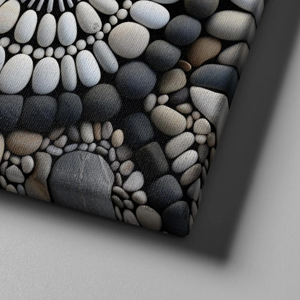 Obraz na plátně - Mandala z kamínků FeelHappy.cz Velikost obrazu: 120 x 120 cm
