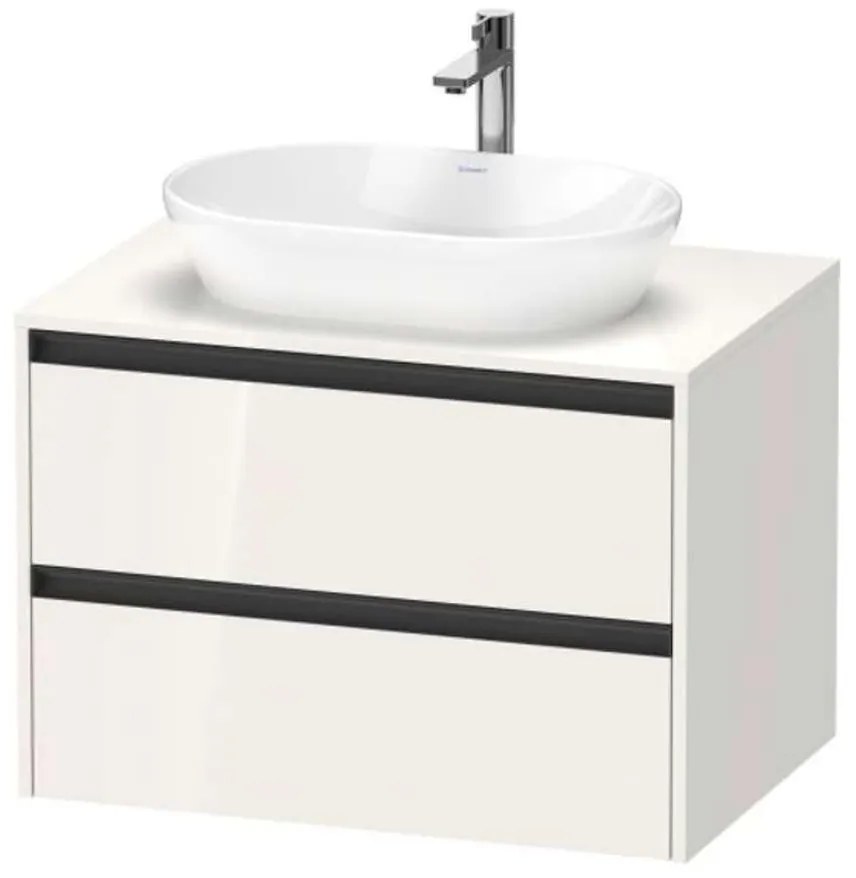 Duravit Ketho.2 - Umyvadlová skříňka s výřezem 57x80x55 cm, 2 zásuvky, lesklá bílá K24895022220000