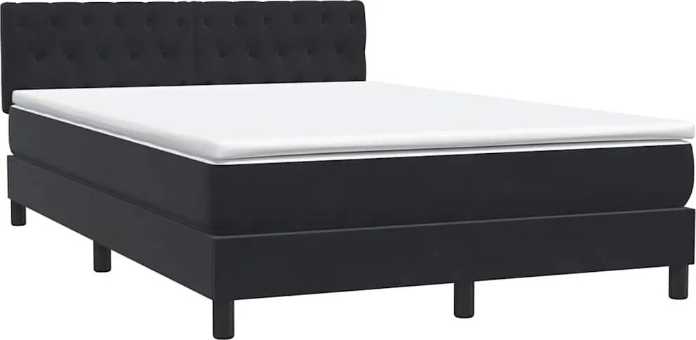 Box spring postel s matrací černá 160x210 cm samet 3316505