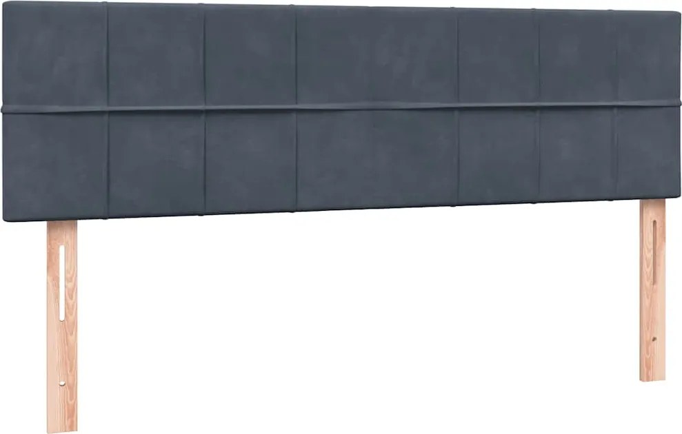 Box spring postel s matrací a LED tmavě šedá 160x210 cm samet 3316888