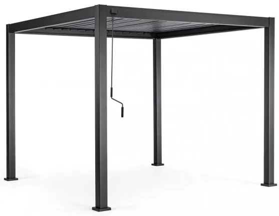 BIZZOTTO Antracitová hliníková pergola s uzavíracími lamelami OCEAN 3x3 m 0795771