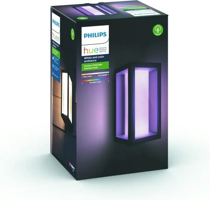 PH 17429/30/P7 Hue LED White and Color Ambiance Venkovní nástěnné svítidlo Philips Impress 17429/30/P7 černé 2200K-6500K RGB - PHILIPS HUE (915005730601)