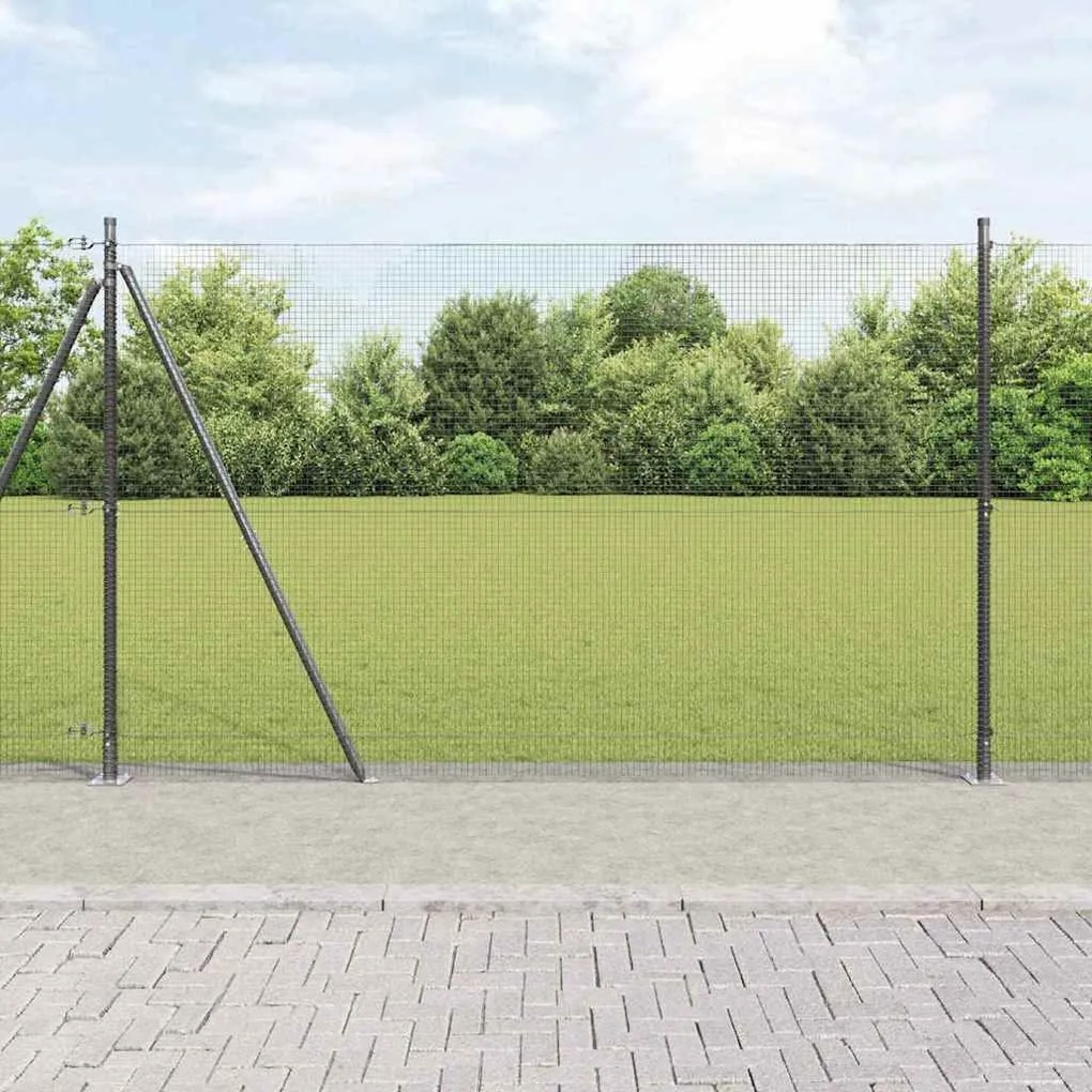 Svařovaná drátěná plotina s betonovou základnou 10 x 1,4 m Šedá 3352527