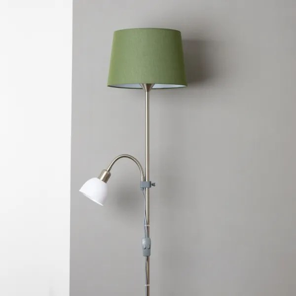 Brilagi - Stojací lampa CERIA 1xE27/100W/230V + 1xE14/25W matný chrom/zelená