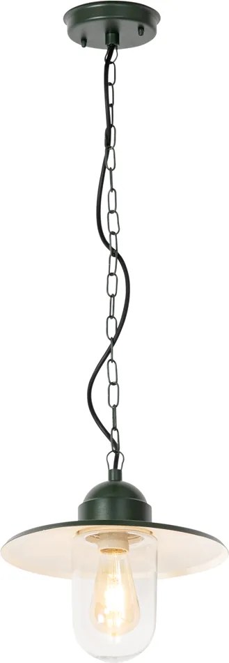 Moderní venkovní závěsná lampa tmavě zelená IP44 - Kansas