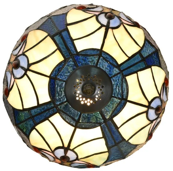Stolní lampa Tiffany Berniss modrá – 25x40 cm