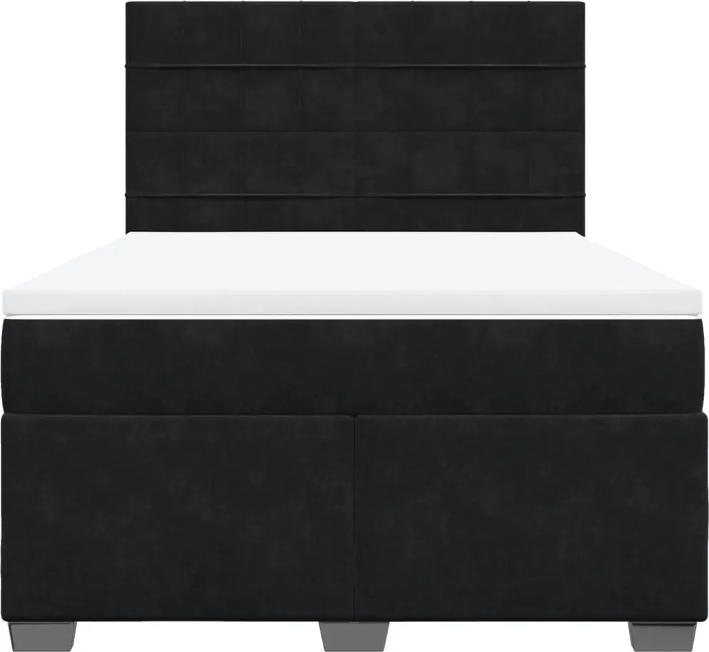 Box spring postel s matrací černá 140x200 cm samet 3290932