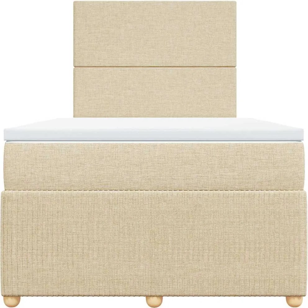 Box spring postel s matrací krémová 120x190 cm textil 3294293