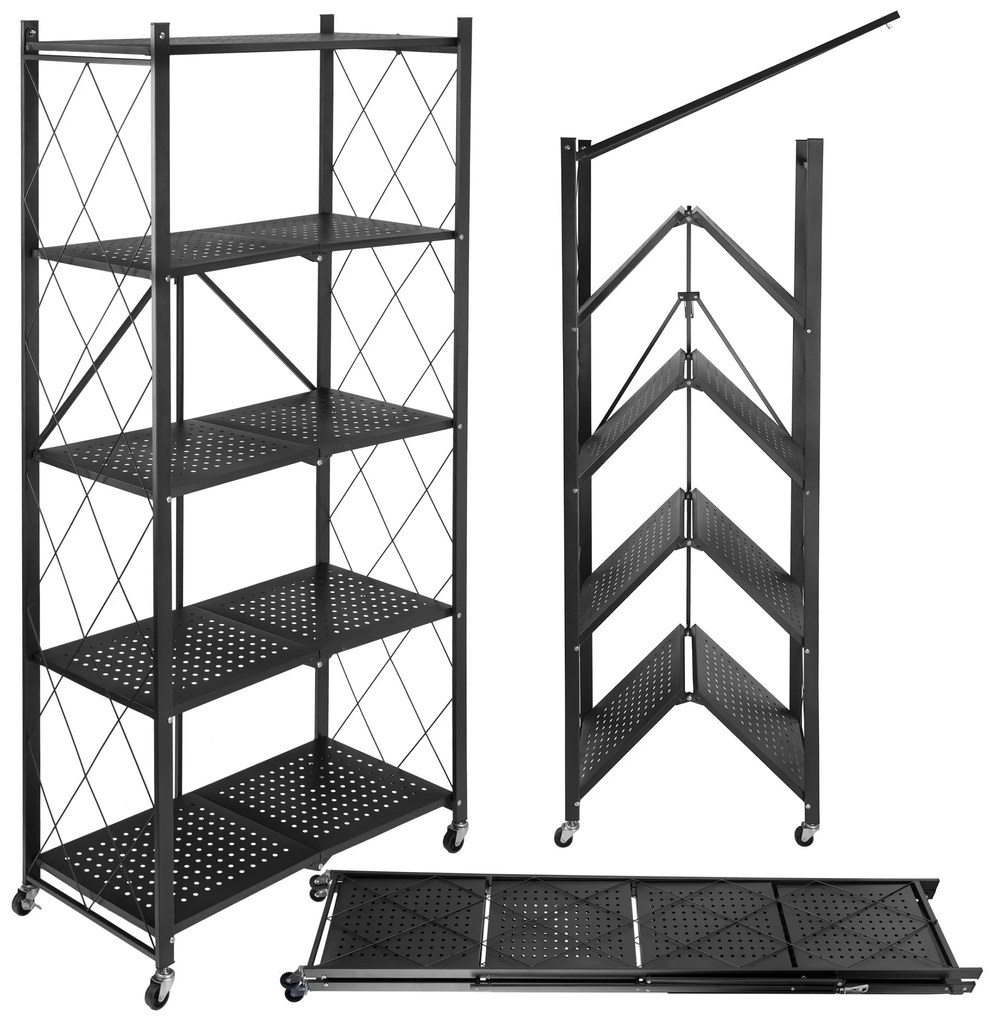 Skládací regál GESTEL s 5 policemi černý